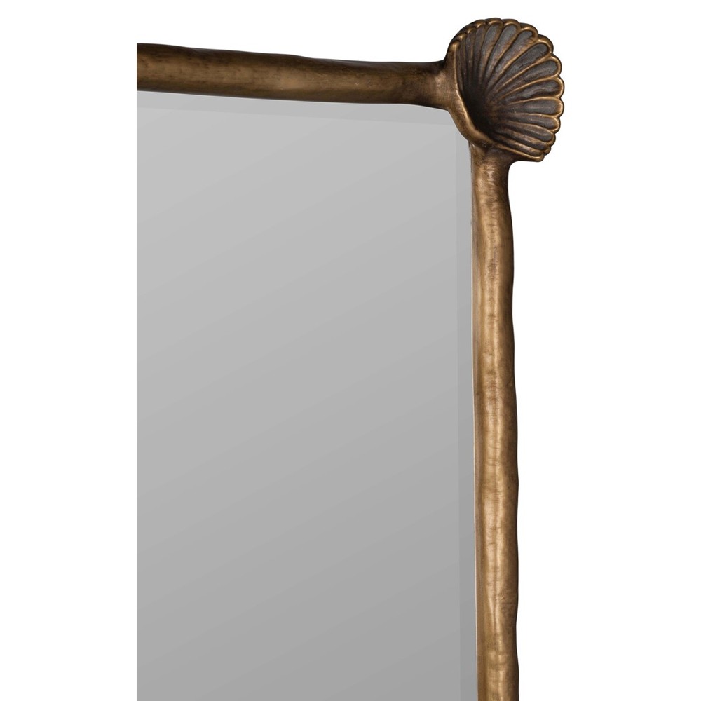Lenelle Coastal Beach Antique Gold Shell Frame Wall Mirror Medium (21 ...