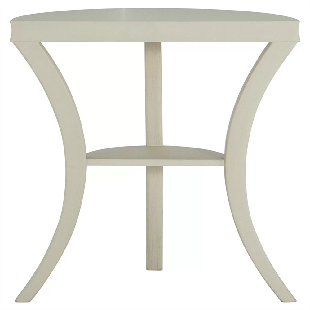 Linda Updated Traditional Off White Wood Demilune Console Table Small ...