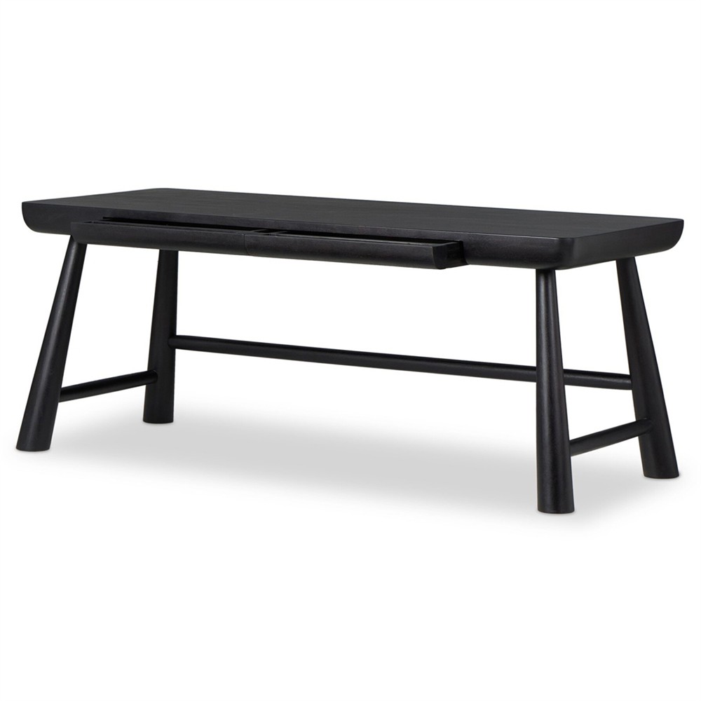 Livia Modern Classic Black Acacia Desk | Kathy Kuo Home