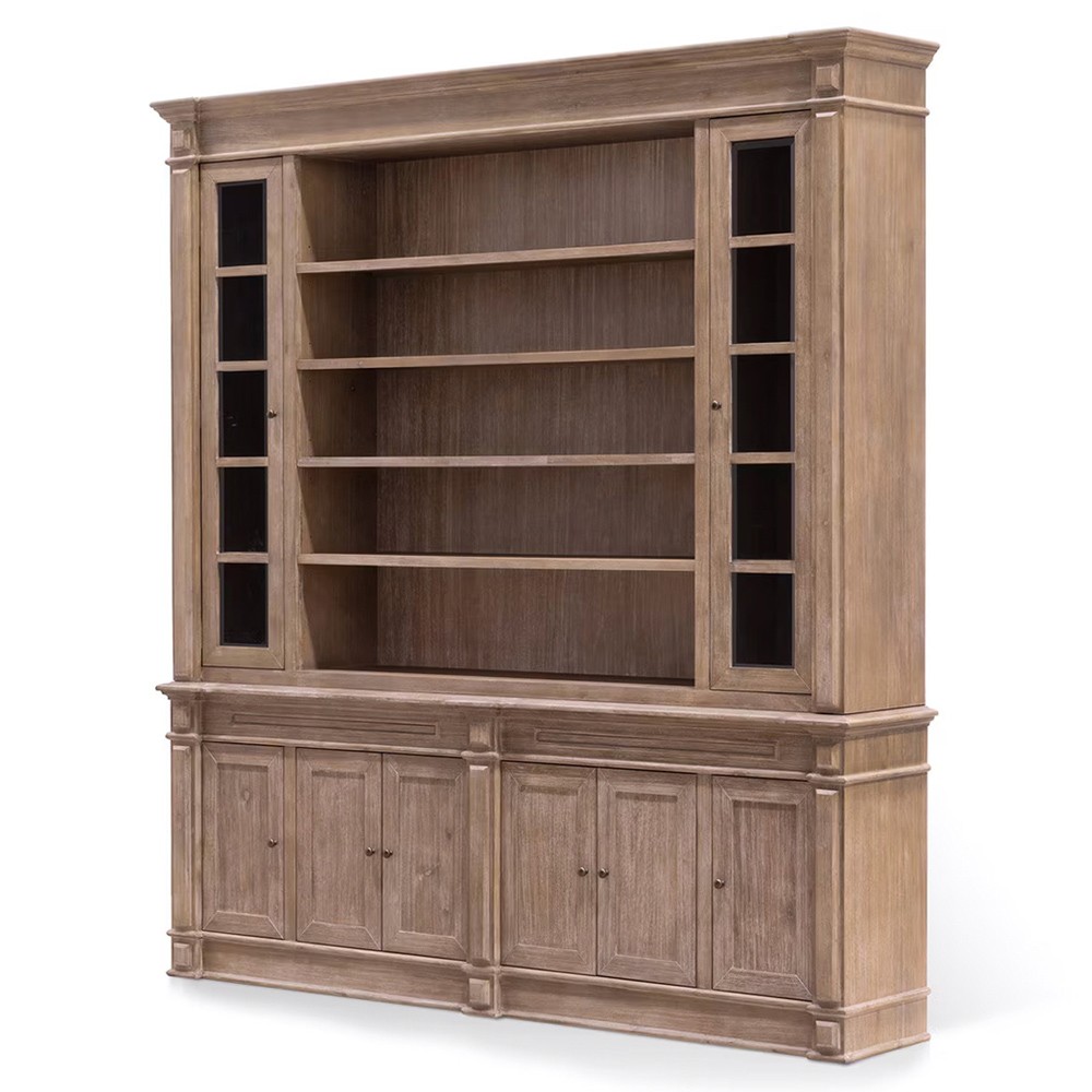 Radford Updated Traditional Brown Acacia Wood Cabinet Wide (over 50 W ...