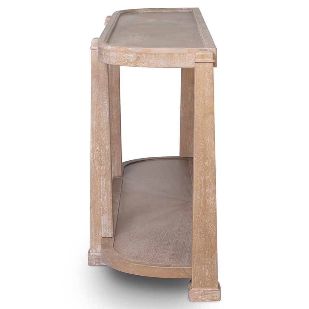 Valerie Updated Traditional Brown Oak Demilune Console Table Long (53 ...