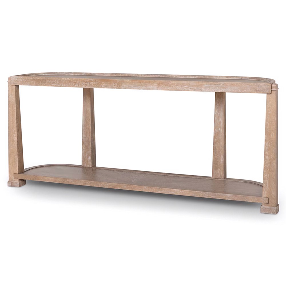 Valerie Updated Traditional Brown Oak Demilune Console Table Long (53 ...
