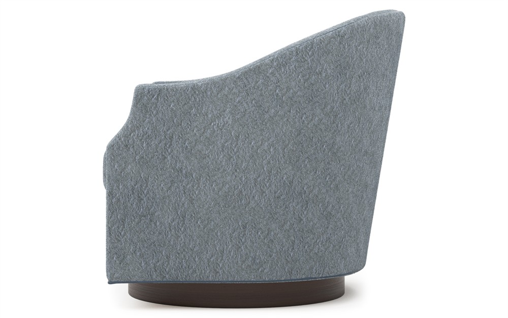 Helston Angora Blue Weave Swivel Chair | Kathy Kuo Home