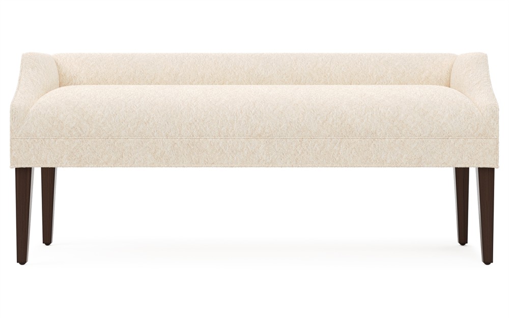 Lilibet Angora Cream Weave Bench - 60" | Kathy Kuo Home