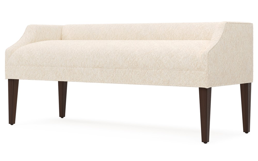 Lilibet Angora Cream Weave Bench - 60" | Kathy Kuo Home