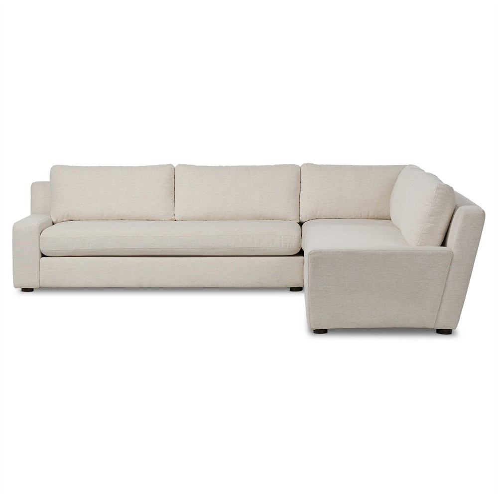 Felix Modern Classic Heathered Ivory Crypton Corner Sectional - 121 ...