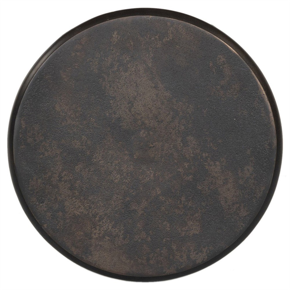 Milo Modern Classic Distressed Bronze Round End Table Small (under 14 ...
