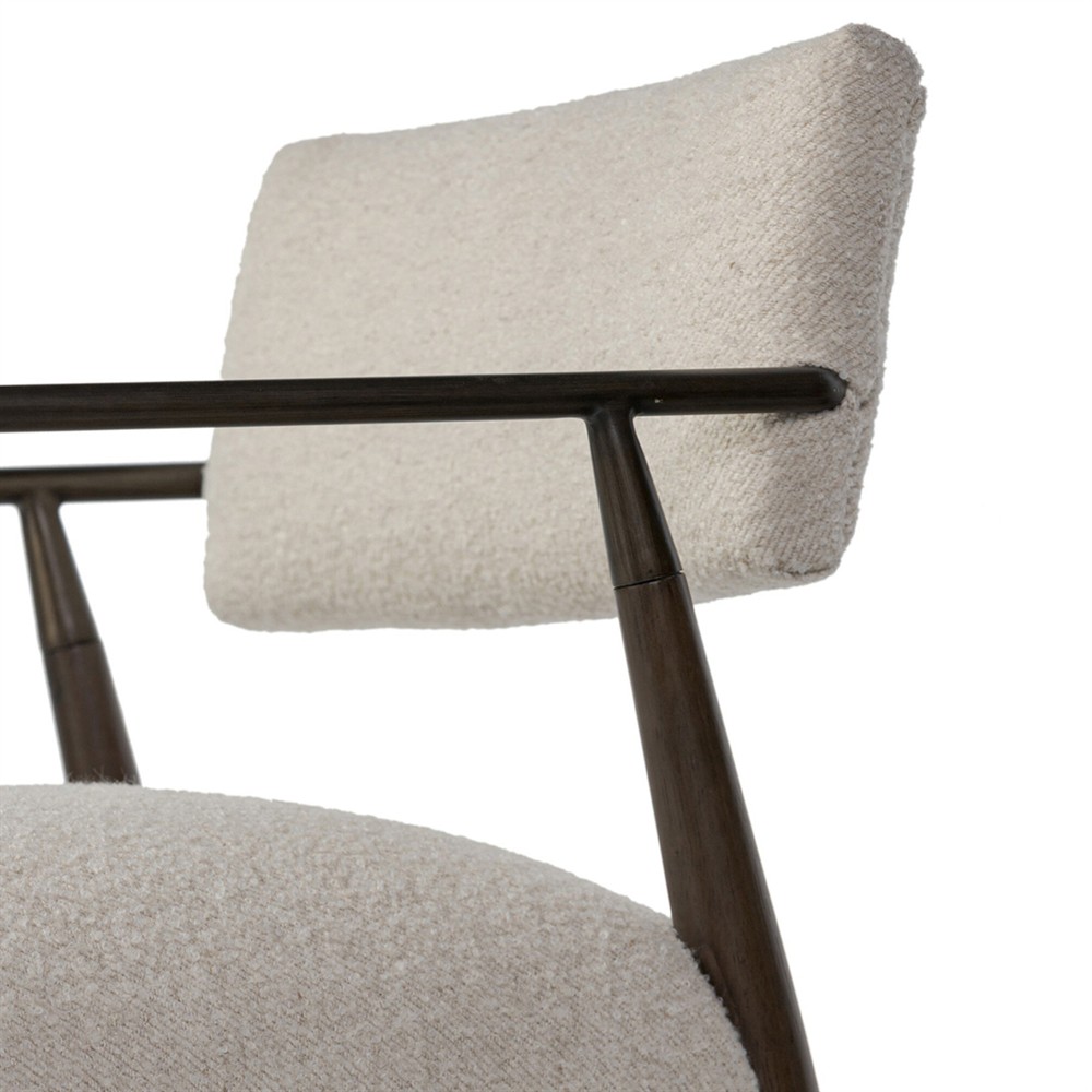 Wally Modern Classic Cream Boucle Performance Dining Arm Chair | Kathy ...