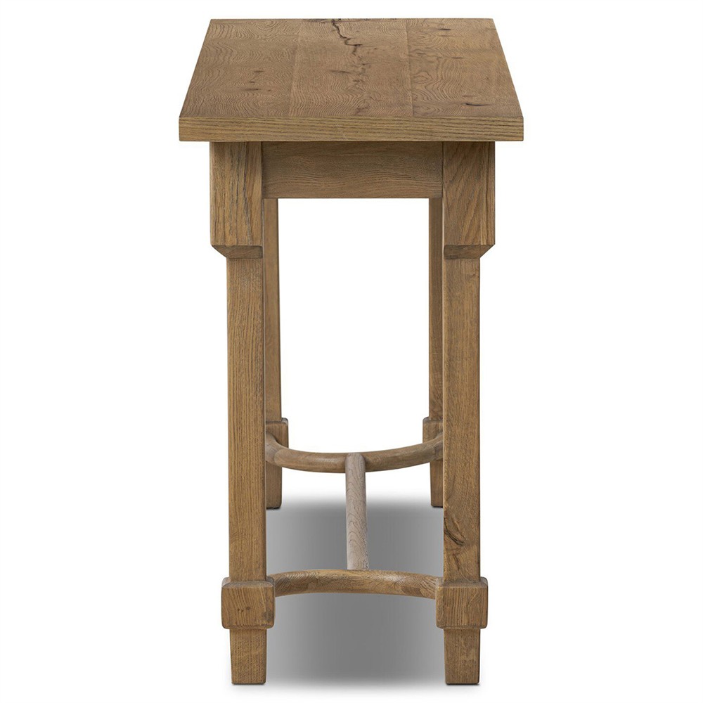 Edison Worn Oak Console Table Extra Long (over 75" W) | Kathy Kuo Home