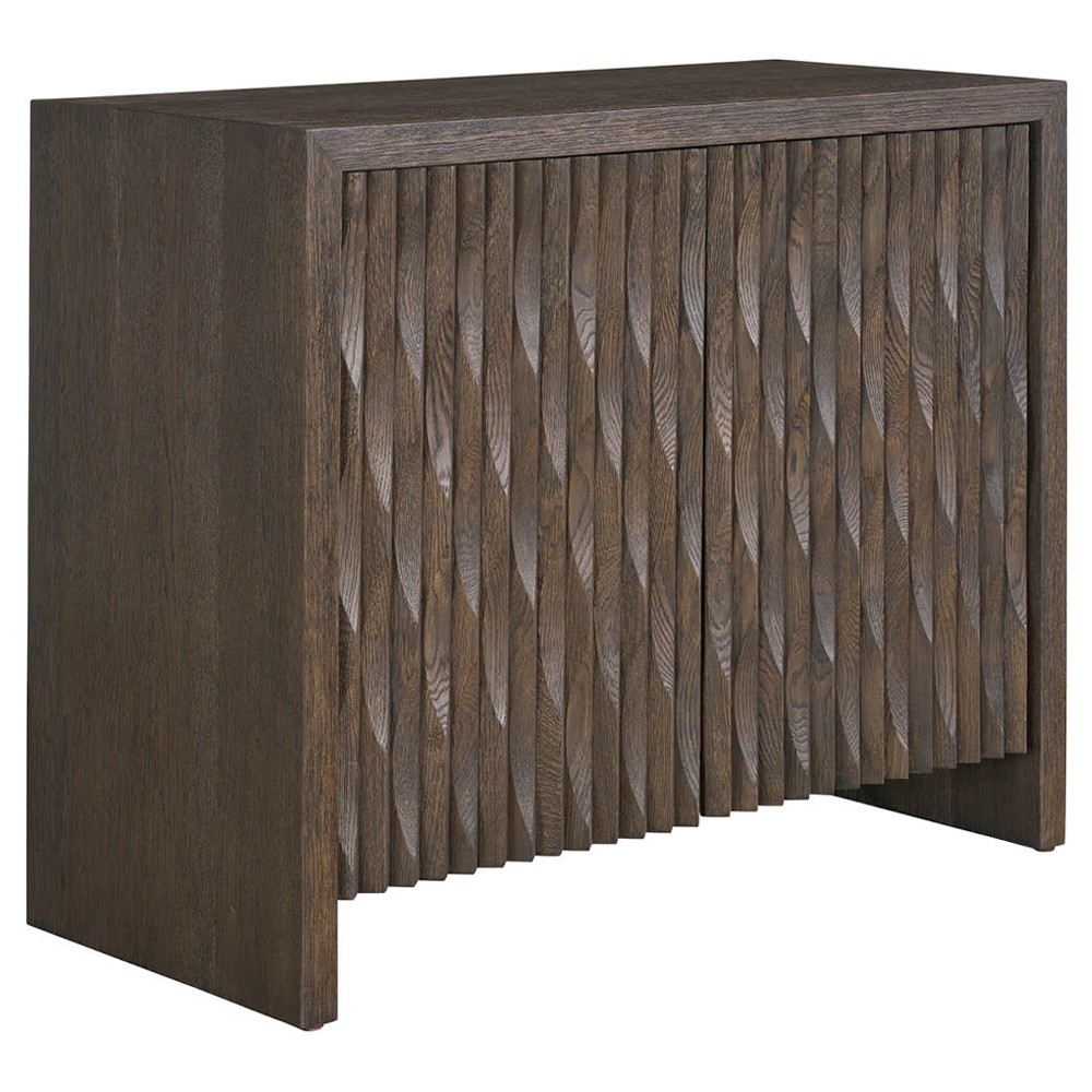 Alwyn Modern Classic Brown Oak Textured Chest | Kathy Kuo Home