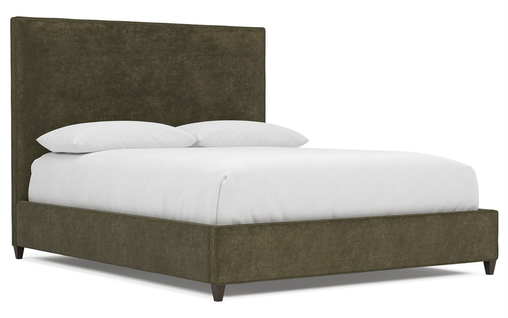 Whitley Tuscan Olive Velvet Bed - Cal King | Kathy Kuo Home