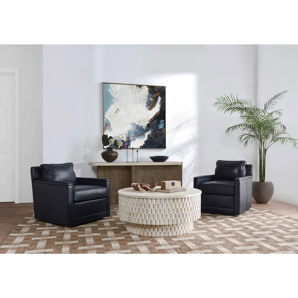 Gabby Coastal Beach White Mango Wood Round Storage Coffee Table 31" W ...