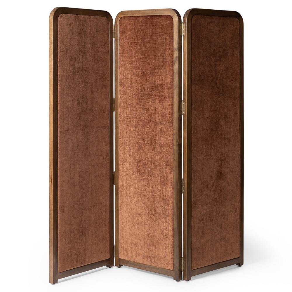 Wayne Modern Classic Brown Room Divider | Kathy Kuo Home