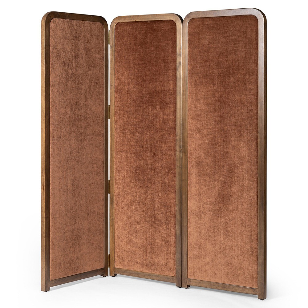 Wayne Modern Classic Brown Room Divider | Kathy Kuo Home