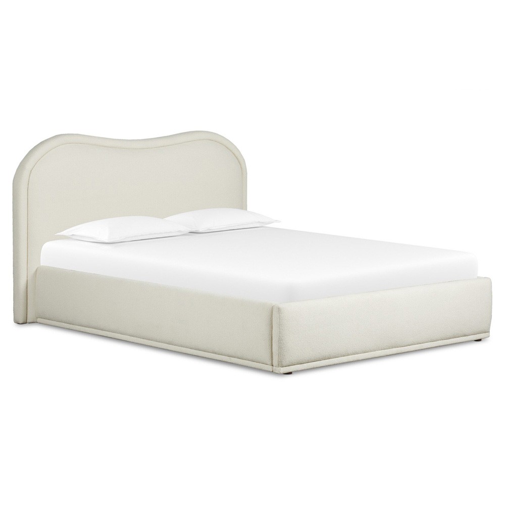 Maxene Modern Classic Cream Boucle Performance Bed - Queen Queen ...