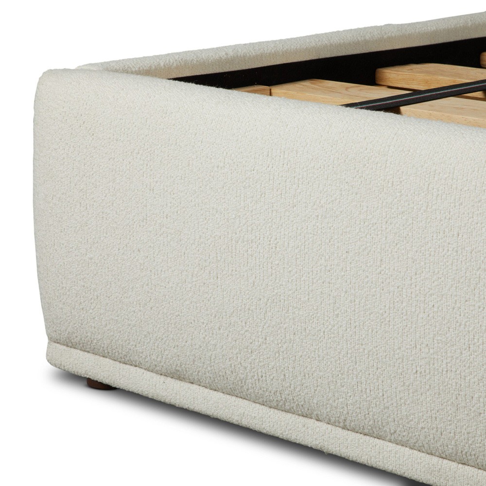 Maxene Modern Classic Cream Boucle Performance Bed - Queen Queen ...