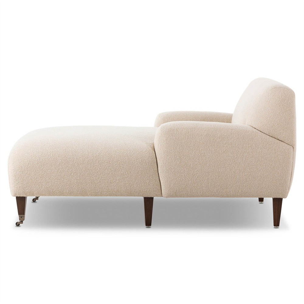 Kent Crete Sand Boucle Chaise Lounge | Kathy Kuo Home