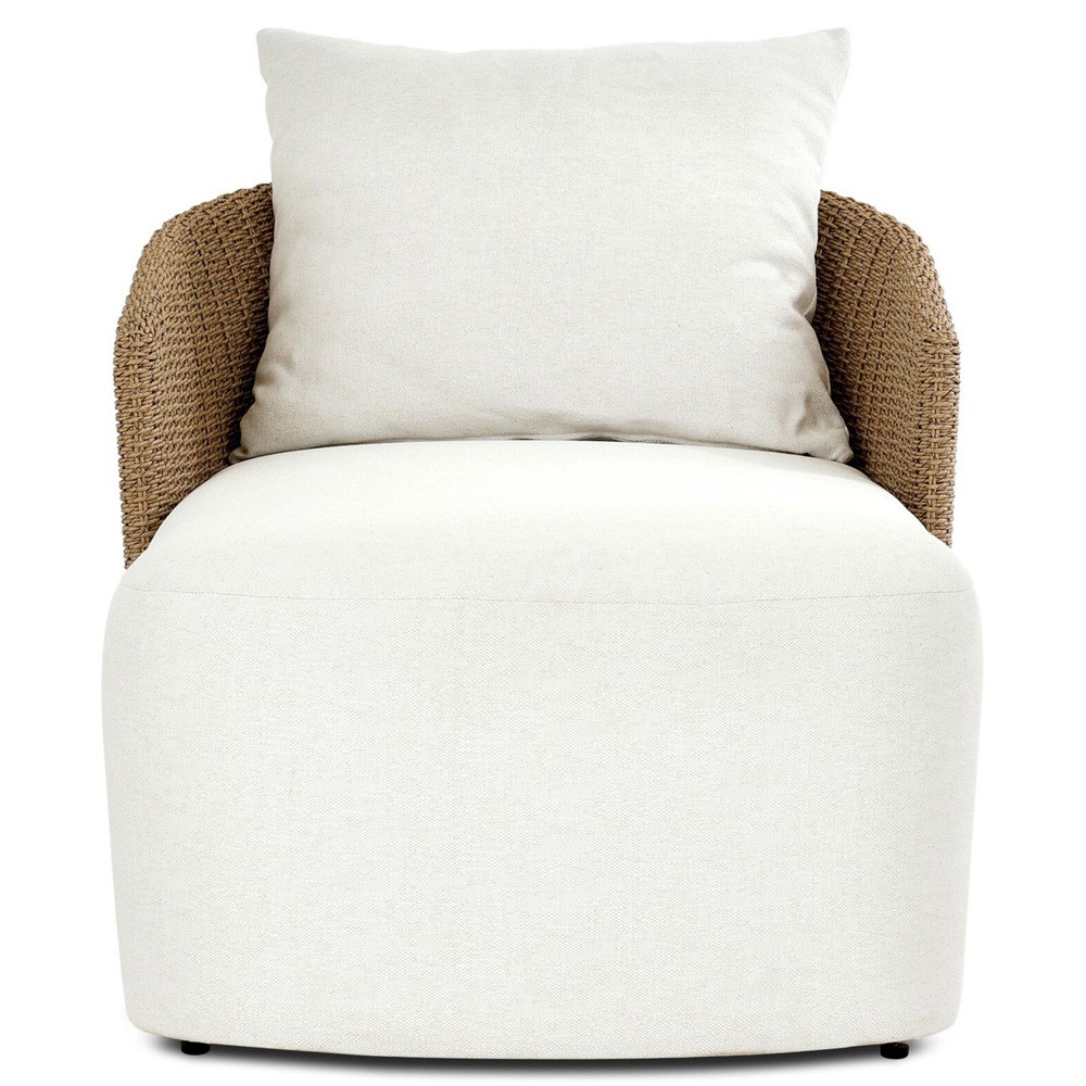 Madelyn Coastal Beach Cream Outdoor Chaise Lounge | Kathy Kuo Home