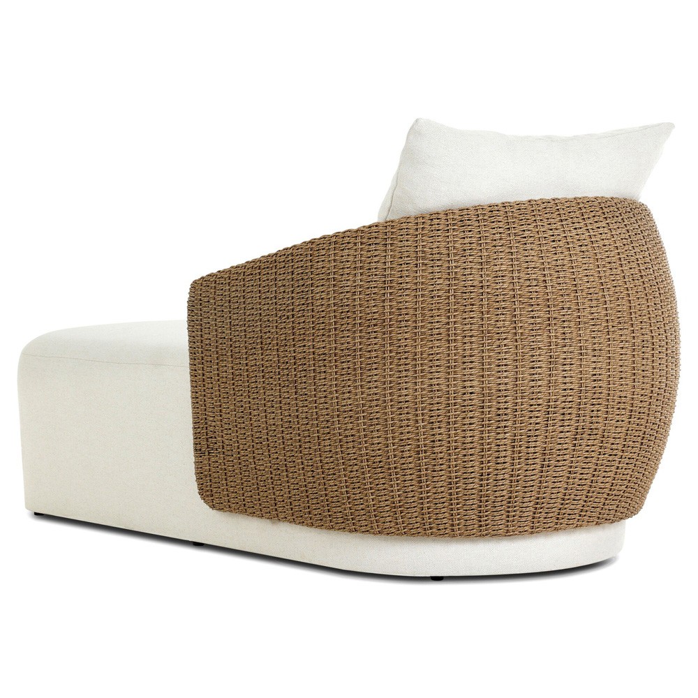 Madelyn Coastal Beach Cream Outdoor Chaise Lounge | Kathy Kuo Home