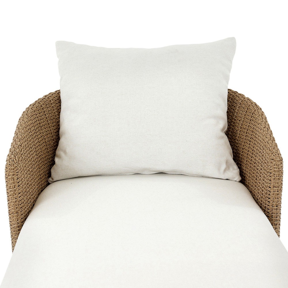 Madelyn Coastal Beach Cream Outdoor Chaise Lounge | Kathy Kuo Home