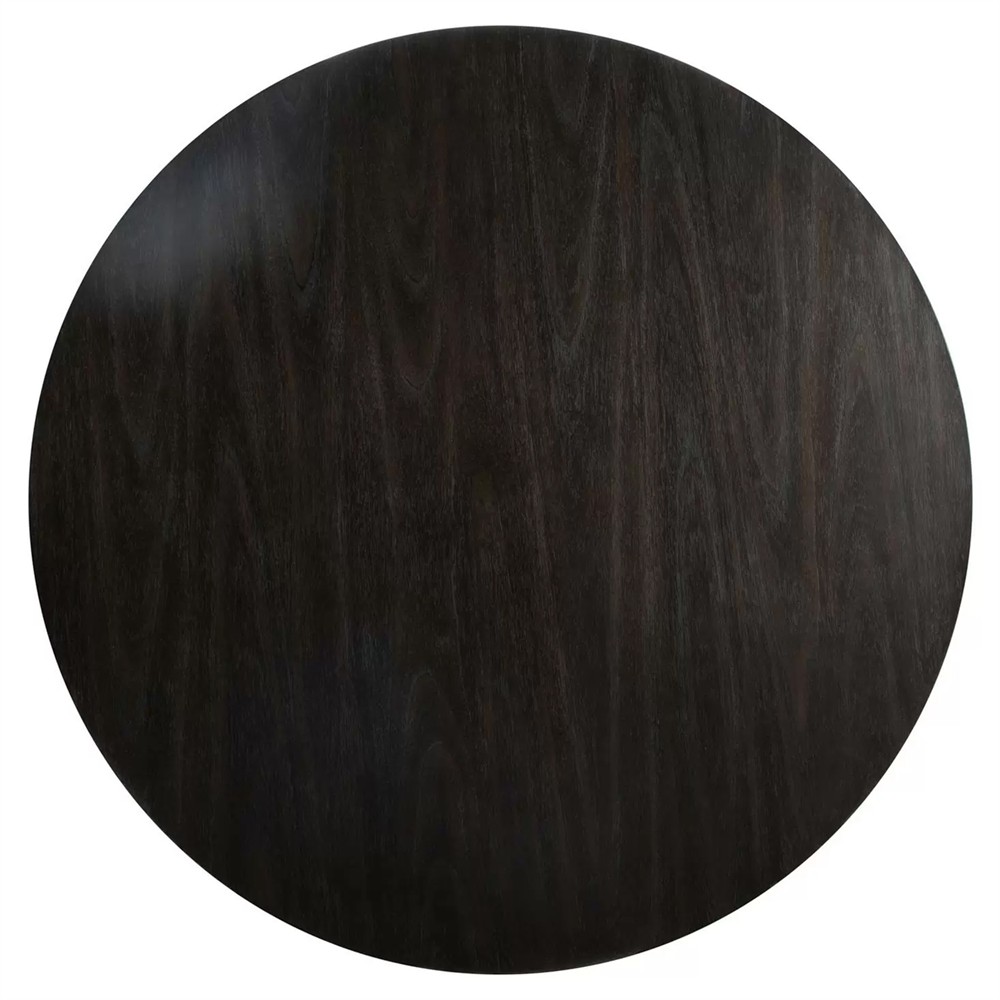 Teva Modern Classic Cerused Black Wood Round Dining Table - 60"