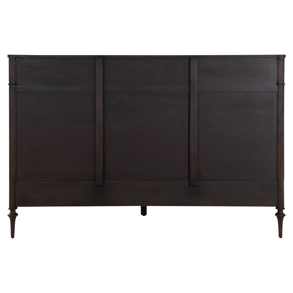 Andrea French Country Dark Brown Oak Bed - King King | Kathy Kuo Home