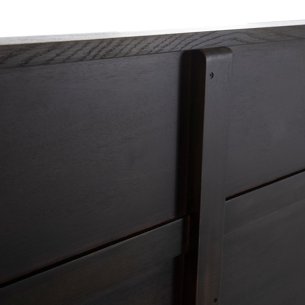 Andrea French Country Dark Brown Oak Bed - King King | Kathy Kuo Home