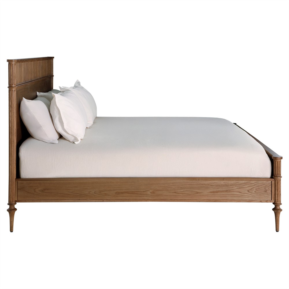 Andrea French Country Natural Brown Oak Bed - King King | Kathy Kuo Home