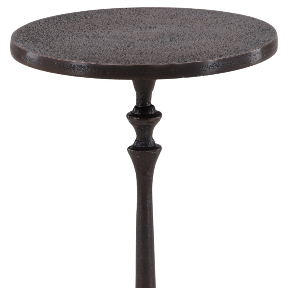 Mona Updated Traditional Bronze Aluminum Round Drink Table Small (under ...