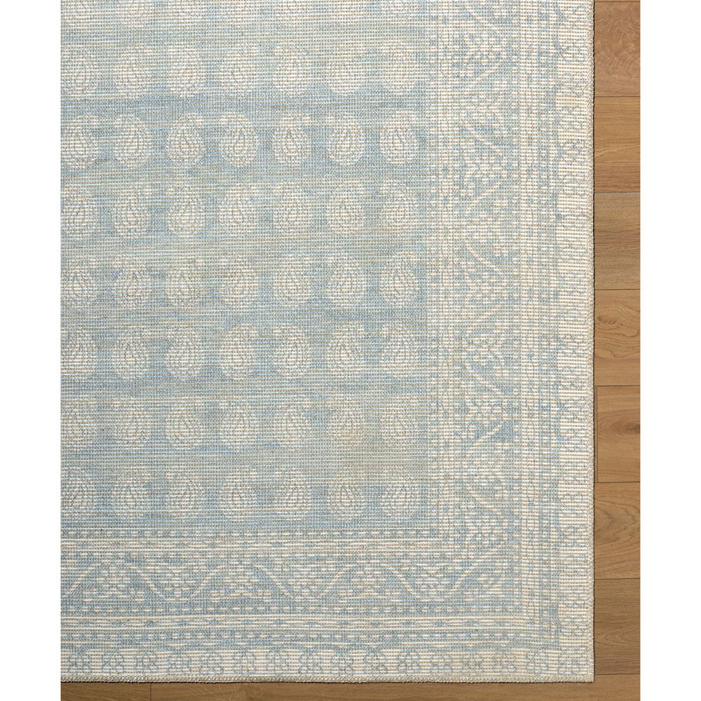 Alora Updated Traditional Light Blue Paisley Patterned Rug - 6'7"x9' 6 ...