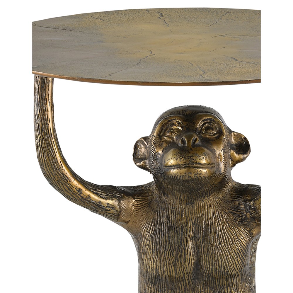 Fred Modern Classic Antique Gold Aluminum Monkey Accent Table Standard ...
