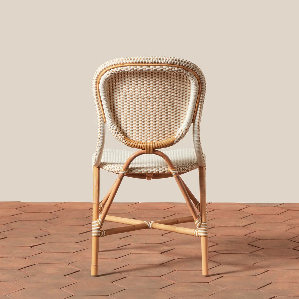 Portia Coastal Beach Natural Rattan Woven Wicker Outdoor Dining Chair ...