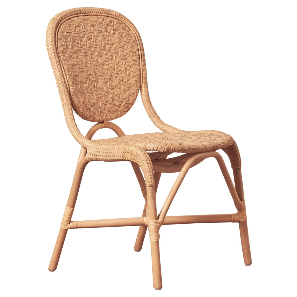 Portia Coastal Beach Natural Rattan Woven Dining Chair | Kathy Kuo Home