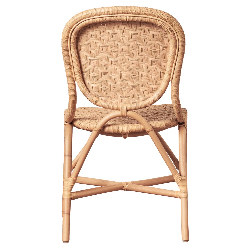Portia Coastal Beach Natural Rattan Woven Dining Chair | Kathy Kuo Home