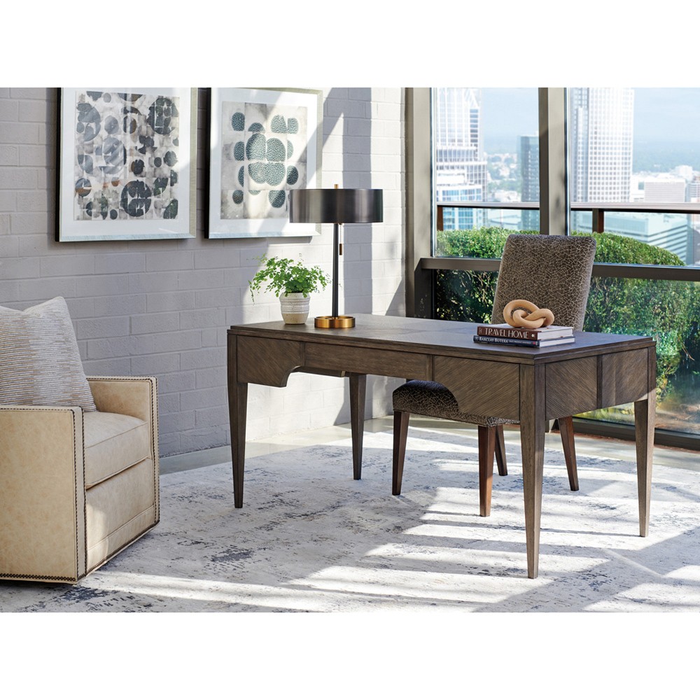 Bennett Updated Traditional Brown Wood Writing Desk | Kathy Kuo Home