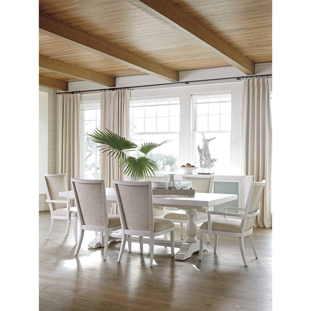 Captiva Coastal Beach White Wood Extendable Rectangular Dining Table ...