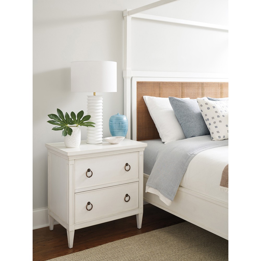 Forest Coastal Beach White Wood Nightstand Wide (Over 29" W) | Kathy ...