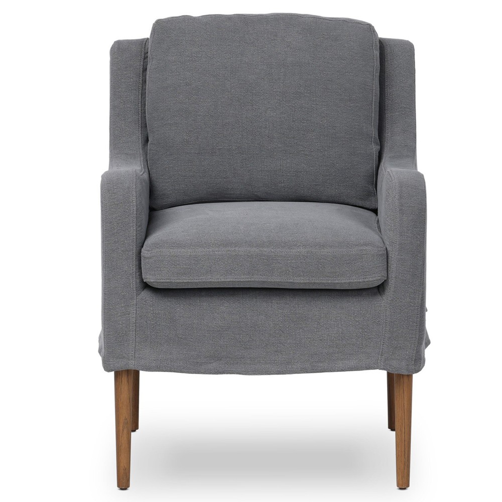 Aurelia Broadway Denim Linen Dining Chair | Kathy Kuo Home