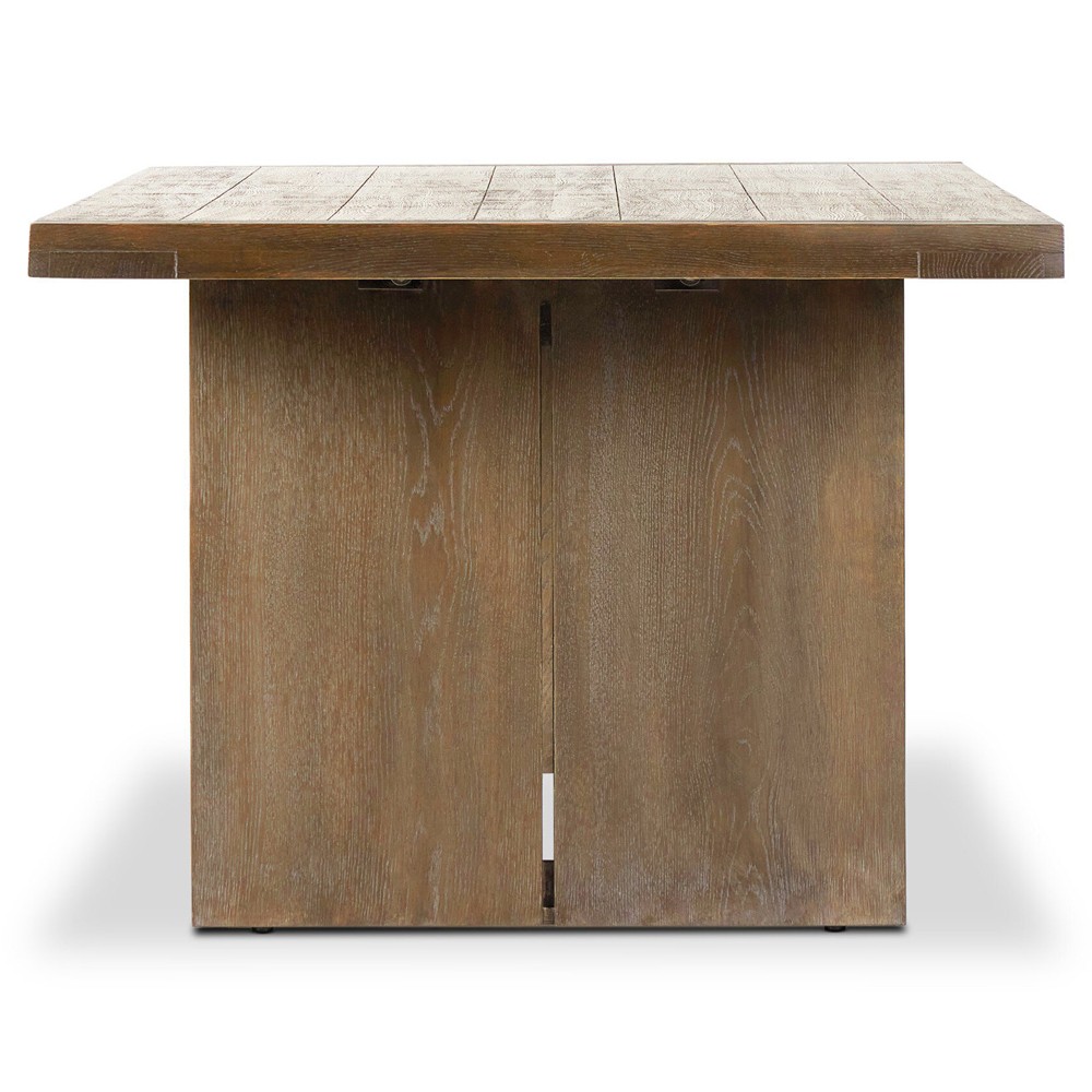 Nayeli Rustic Lodge Worn Oak Rectangular Dining Table - 94"