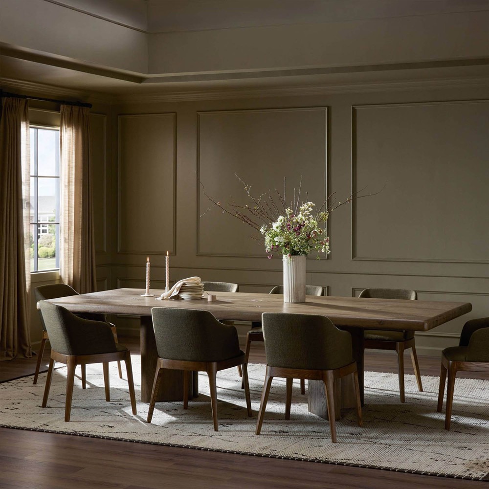 Cassius Rustic Lodge Grey Reclaimed Oak Rectangular Dining Table - 118 ...