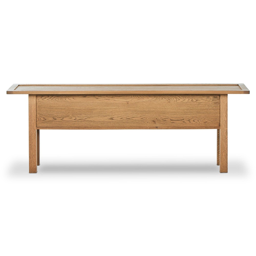 Millbrook Coastal Beach Natural Light Oak Rectangular Console Table