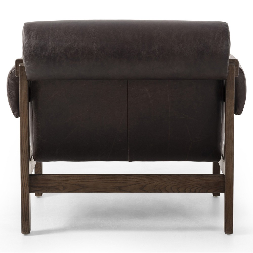 Eugene Rustic Lodge Conroe Cigar Leather Club Chair | Kathy Kuo Home