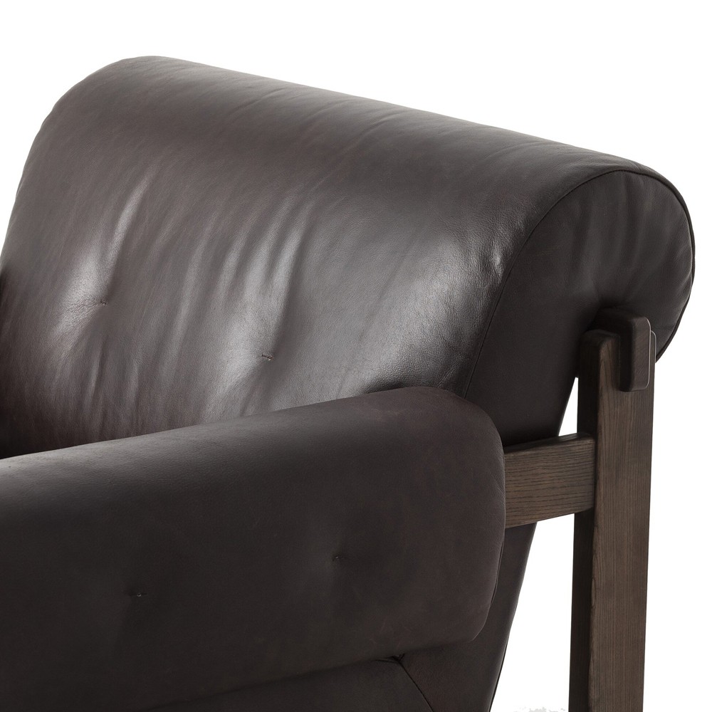 Eugene Rustic Lodge Conroe Cigar Leather Club Chair | Kathy Kuo Home