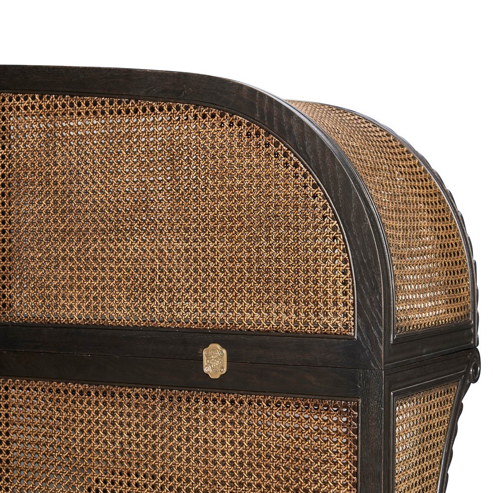 Nevaeh French Country Natural Cane Brown Oak Wingback Bed - King King ...