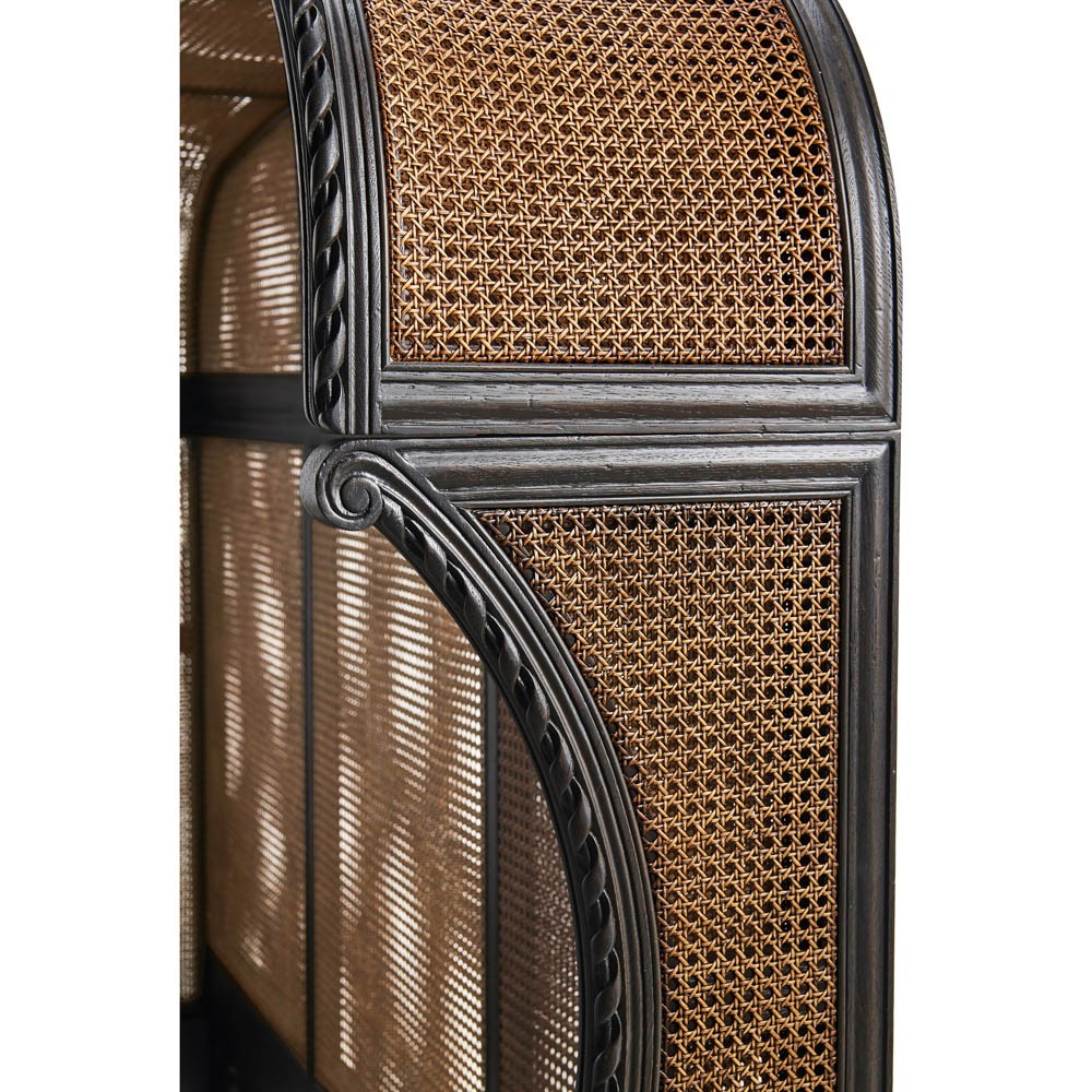 Nevaeh French Country Natural Cane Brown Oak Wingback Bed - King King ...