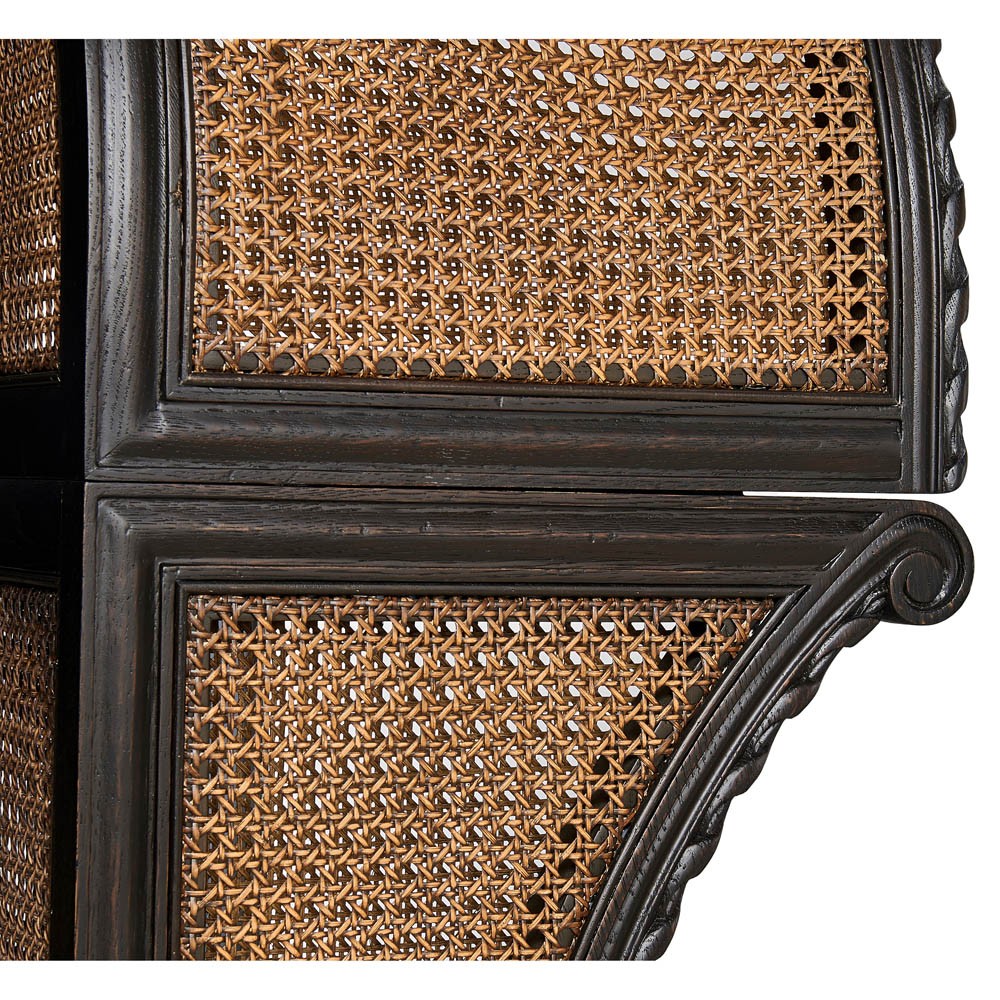 Nevaeh French Country Natural Cane Brown Oak Wingback Bed - King King ...