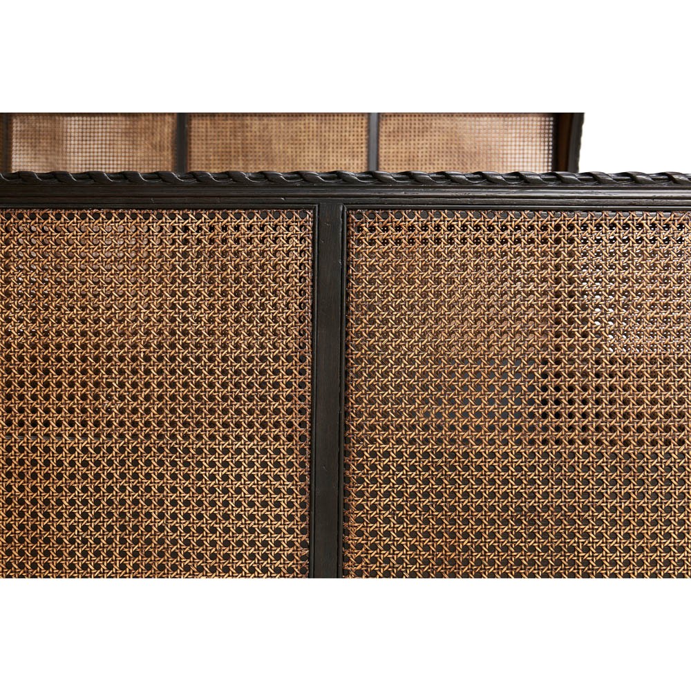 Nevaeh French Country Natural Cane Brown Oak Wingback Bed - King King ...