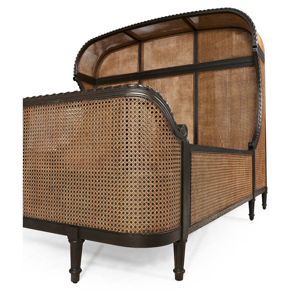 Nevaeh French Country Natural Cane Brown Oak Wingback Bed - King King ...