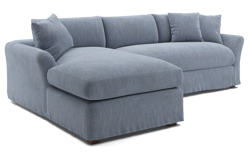 Elianna Nantucket Blue Performance Slipcovered Chaise Sectional - Left ...