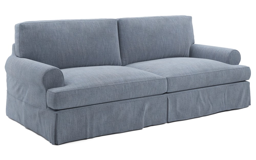 Erving Nantucket Blue Performance Slipcovered Sofa - 96" | Kathy Kuo Home